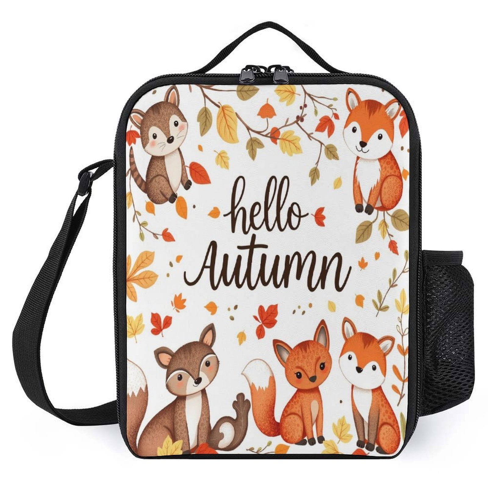Hello Autumn Foxes Lunch Box for Women Portable Lunch Bag Reusable ...