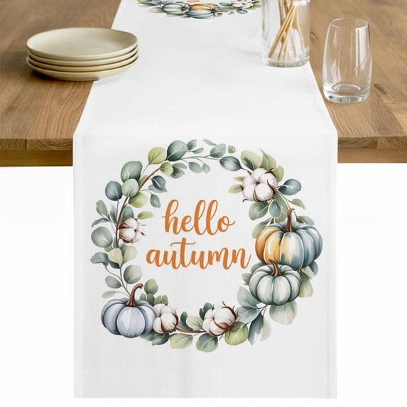 Hello Autumn Table Runner 120 Inches Long Farmhouse Dress Scarves ...