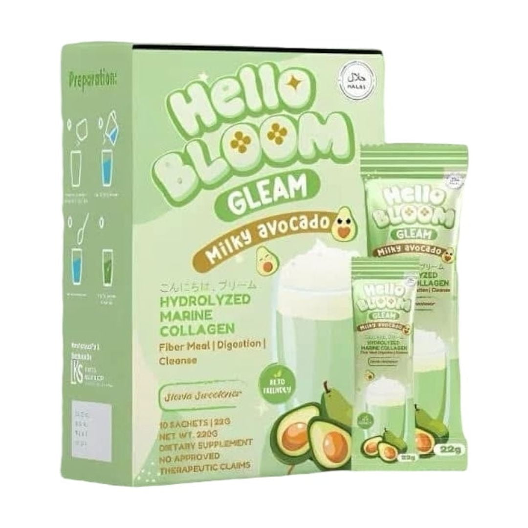 Hello BLOOM GLEAM Milky Avocado Collagen Drink (10 Sachets) - Walmart.com