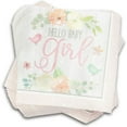 Hello Baby Girl Paper Napkins for Baby Shower Party (6.5 x 6.5 In, 100 ...