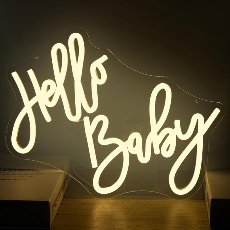 Hello Baby Neon Signs Baby Shower Neon Sign for Wall Deocr Led Light ...