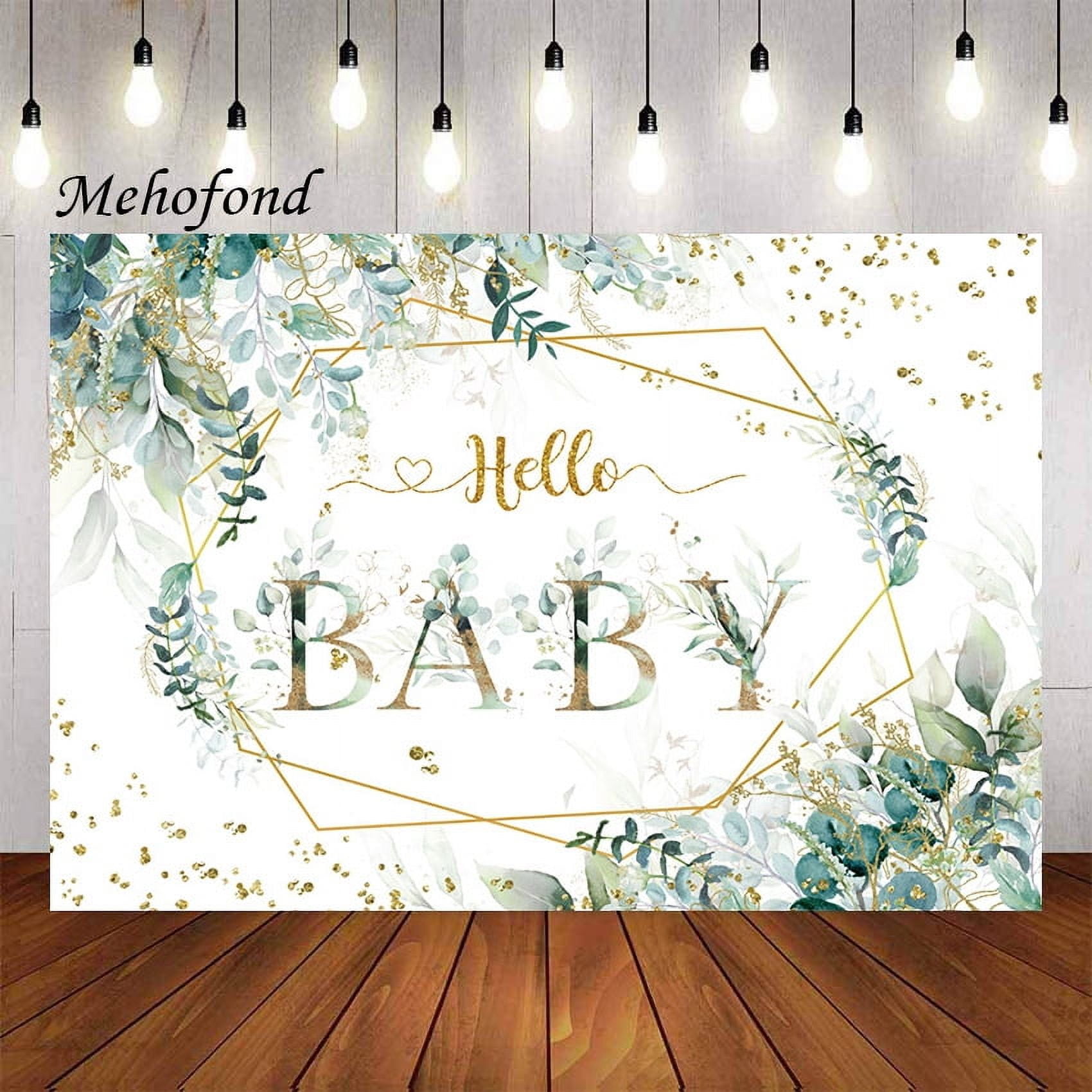 Hello Baby Theme Greenery Eucalyptus Boy Girl Baby Shower Party r ...