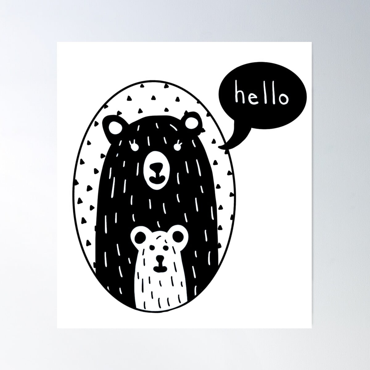 Hello Bears Poster Wall Art, Modern Wall Decor For Living Room Bedroom ...