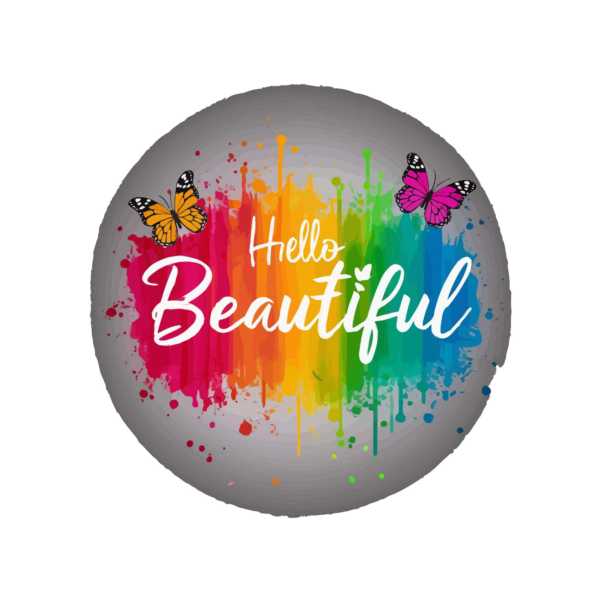 Hello Beautiful Adorable Graceful Elegant Beauty Quote Wall Art Sticker ...