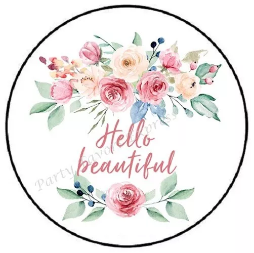 Hello Beautiful Flowers Sticker Party Favors Sticker Envelope Seals ...