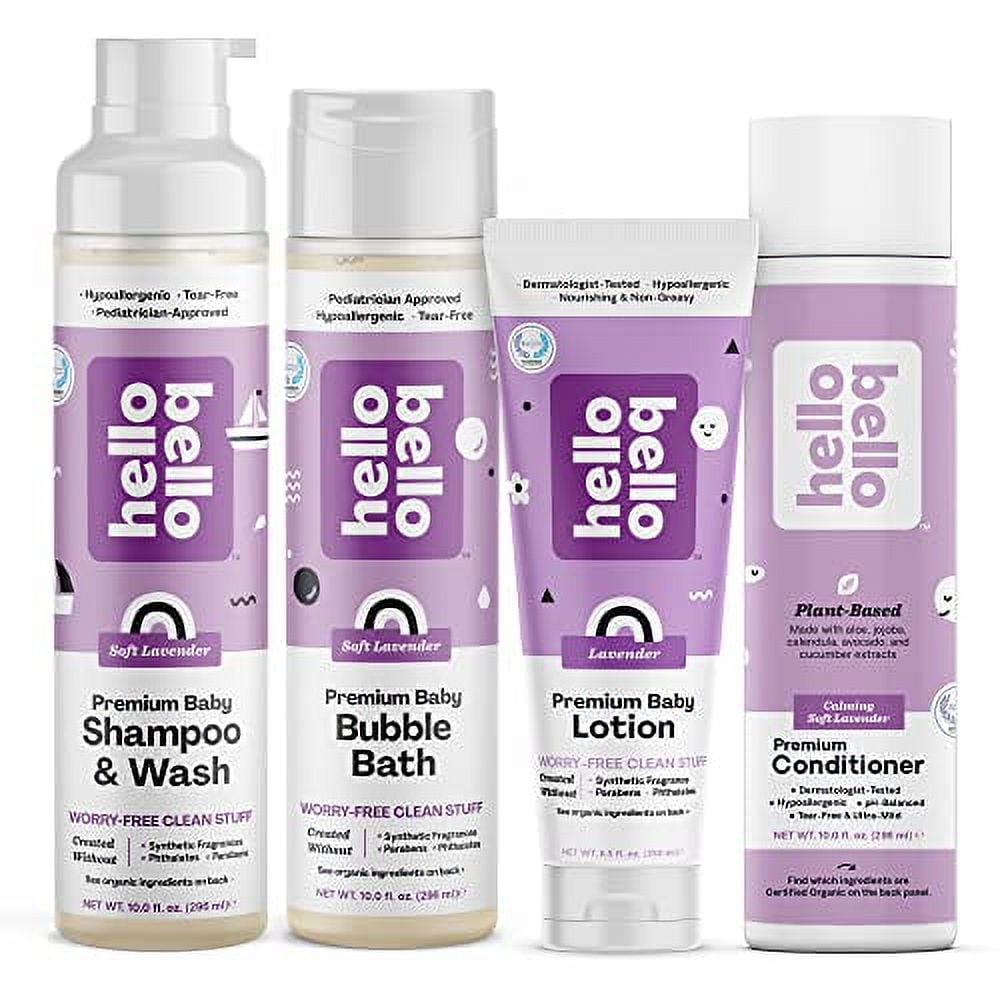 Hello Bello Baby Lavender Bath & Bedtime Bundle | Bubble Bath, Shampoo ...