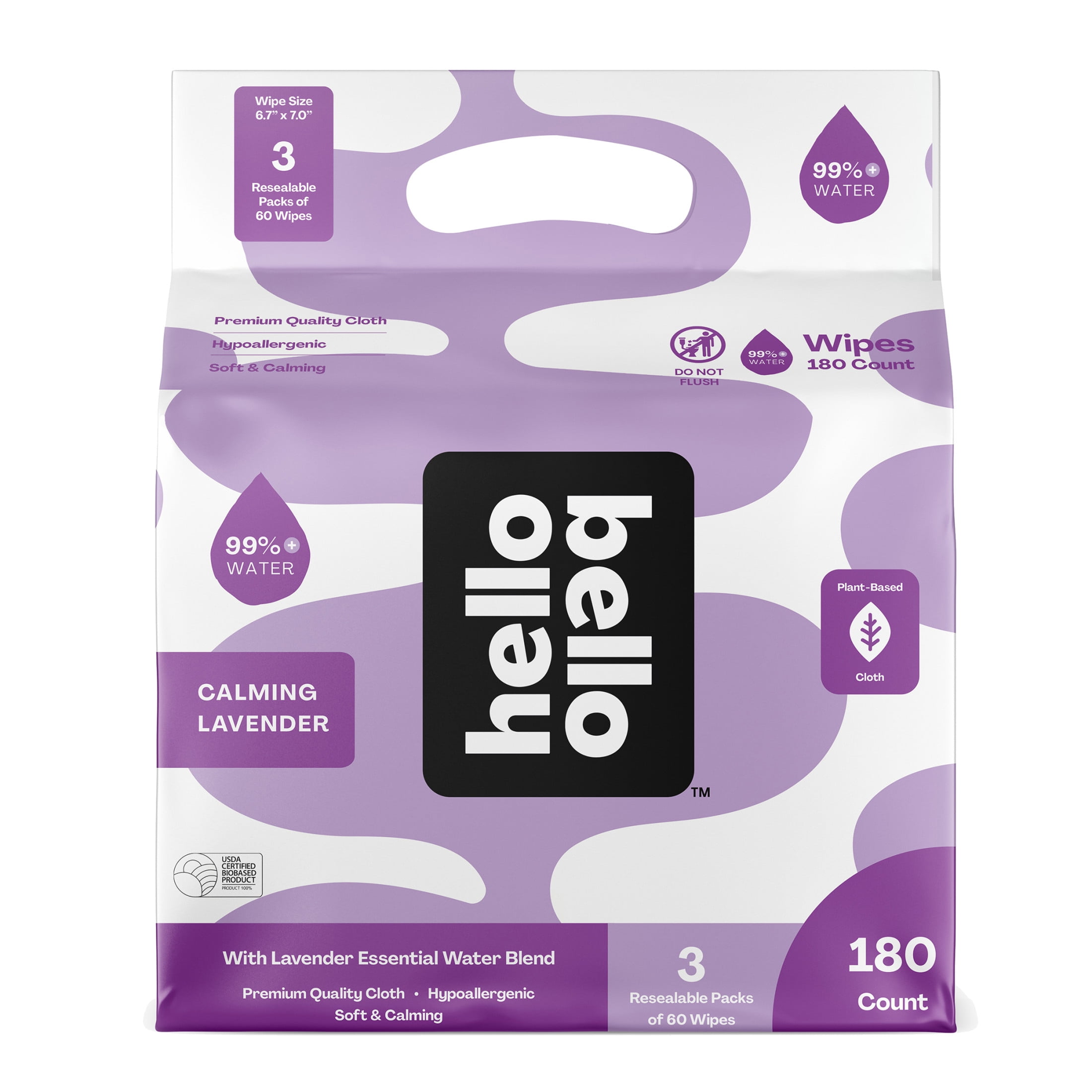 Hello Bello Baby Wipes, Lavender Scented Hypoallergenic Plant-Based ...