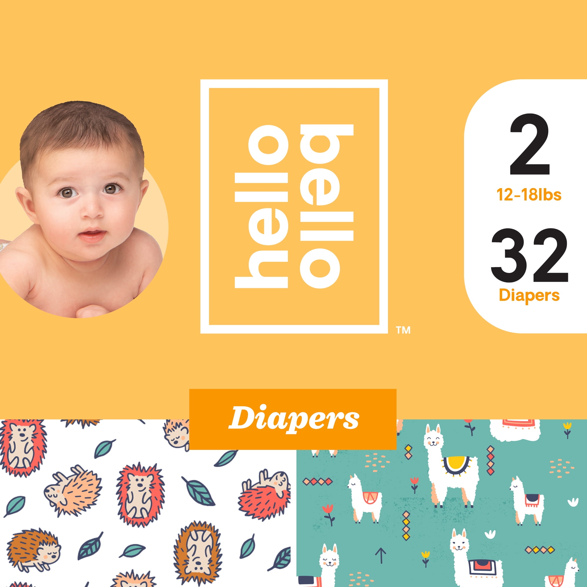 Hello Bello Diapers - Prickly Critters & Llamasoft - Size 2 (32ct ...