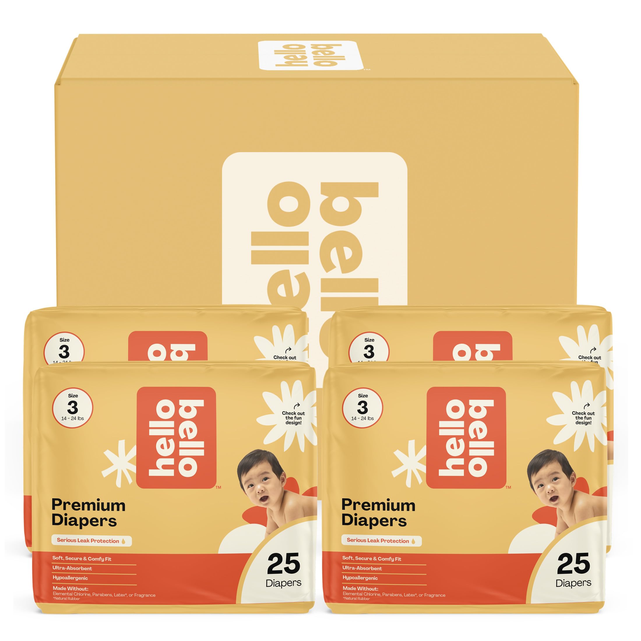 Hello Bello Diapers, Size 3 (14-24 lbs) Superstars - 100 Count Value ...