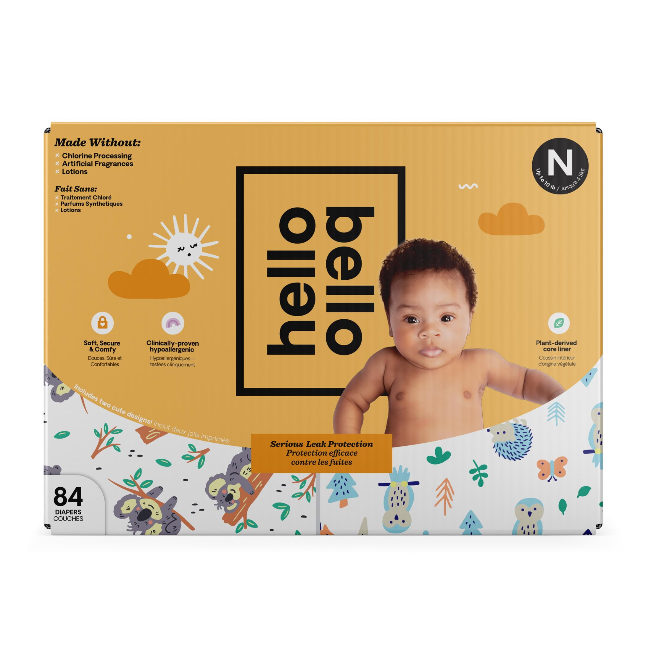Hello Bello Diapers, Size Newborn (NB - Up to 10 lbs) - 84 Count of Premium Disposable Baby ...