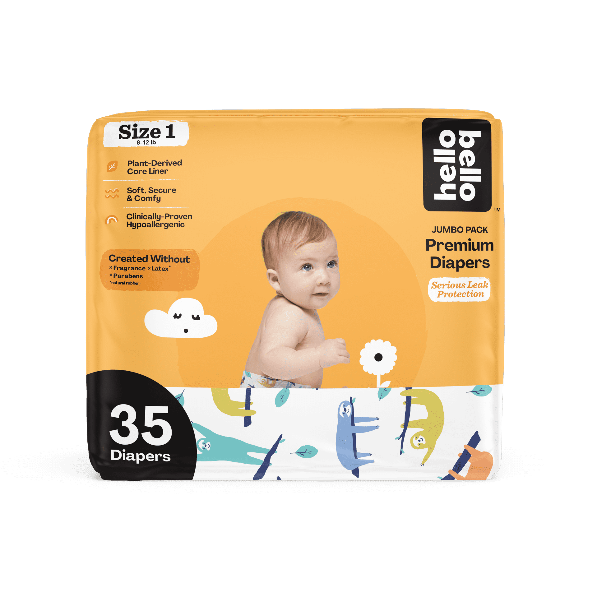 Hello Bello Diapers - Sleepy Sloths - Size 1 (35ct) - Walmart.com