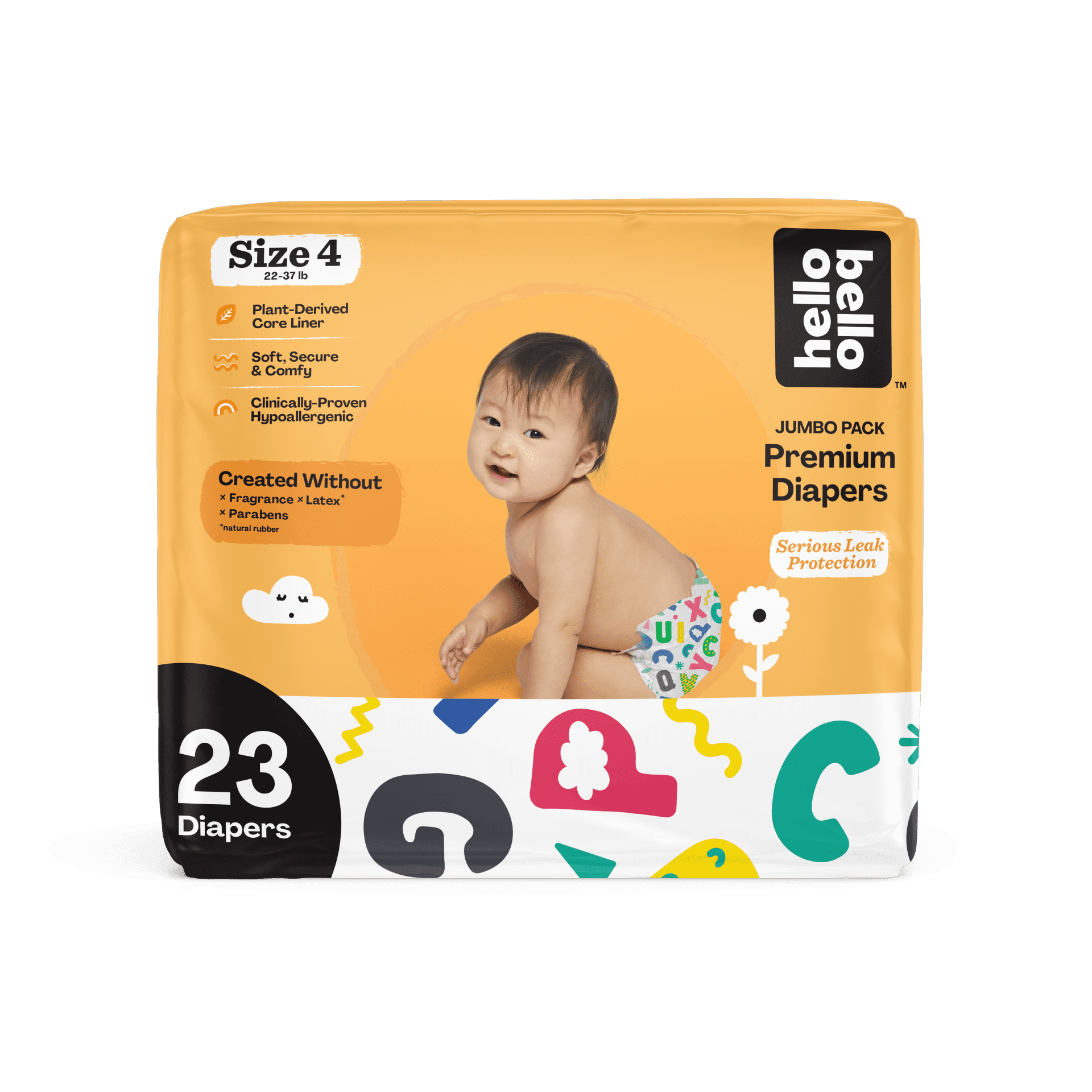 Hello Bello - Diapr Alph Sp Sz4 22/37lb - EA of 1-24 CT - Walmart.com