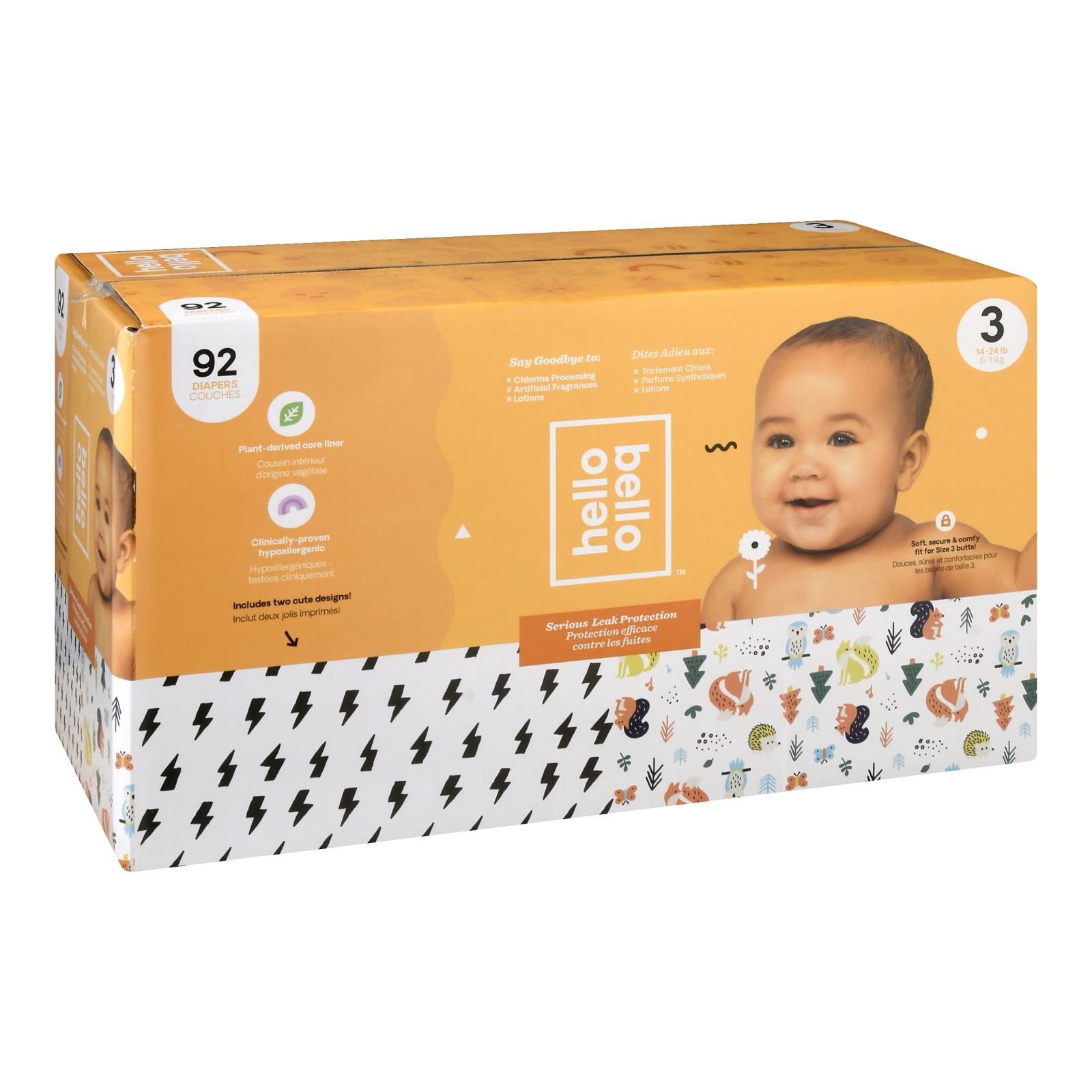 Hello Bello - Diapr Blt/anml Sz3 14/24l - CS of 92-CT - Walmart.com