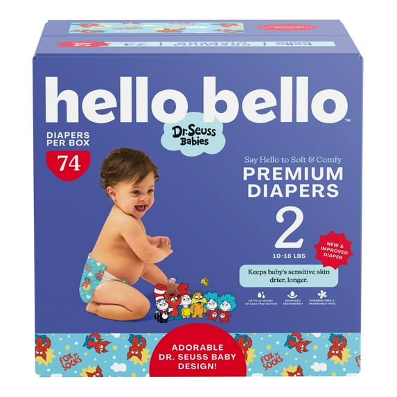 Hello Bello Dr. Seuss Babies Diapers Club Box - Size 2, 74 Count (Select for More Options ...