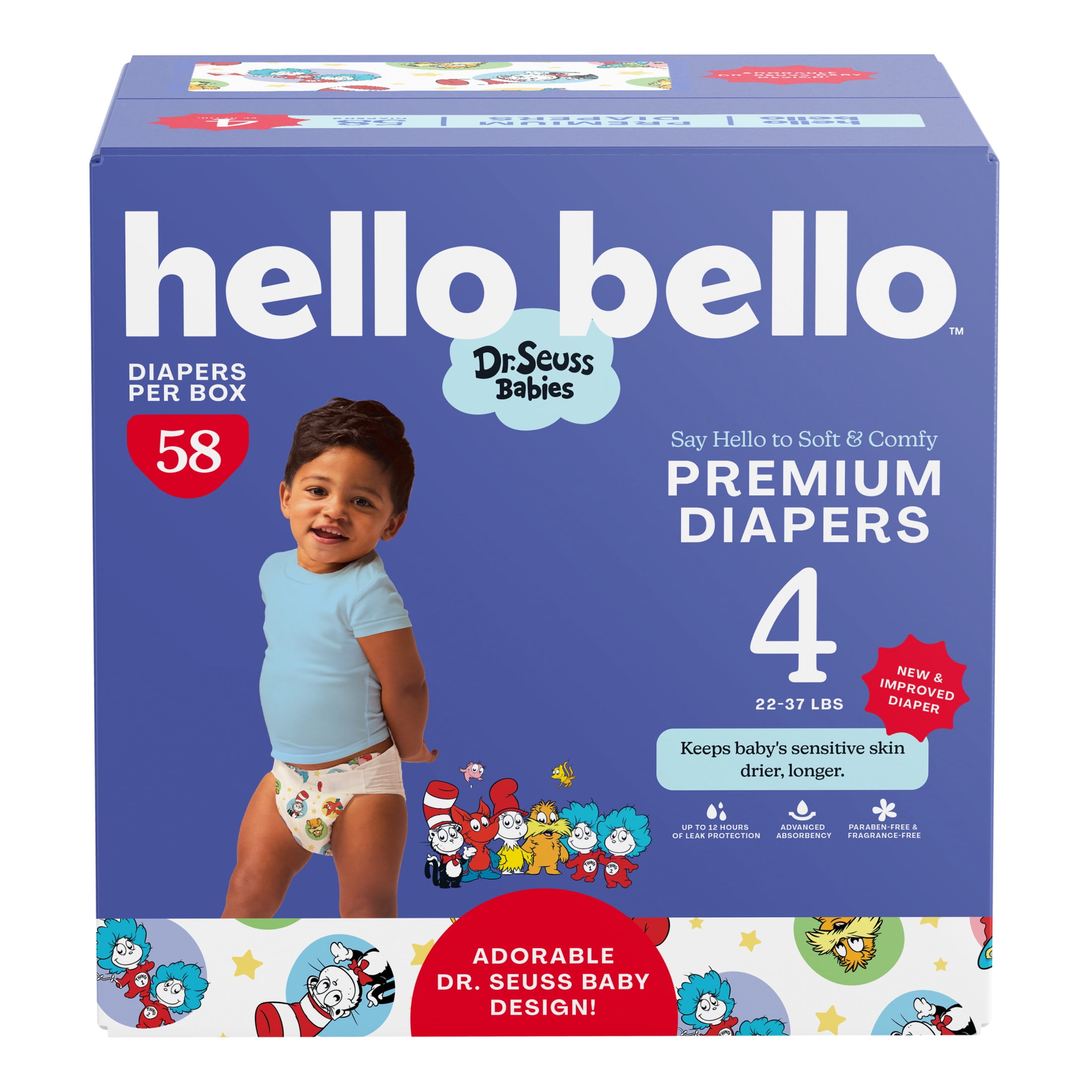 Hello Bello Dr. Seuss Babies Diapers Club Box - Size 4, 58 Count ...