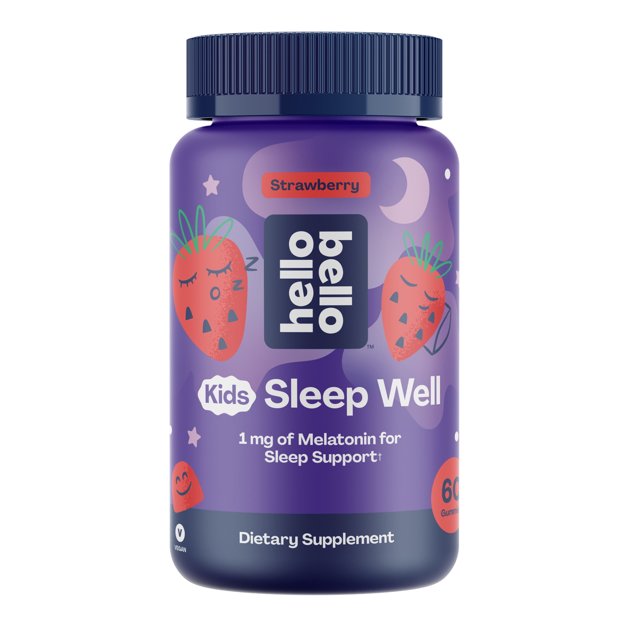 Hello Bello Kid's Sleep Well, Strawberry Gummies with Melatonin for ...