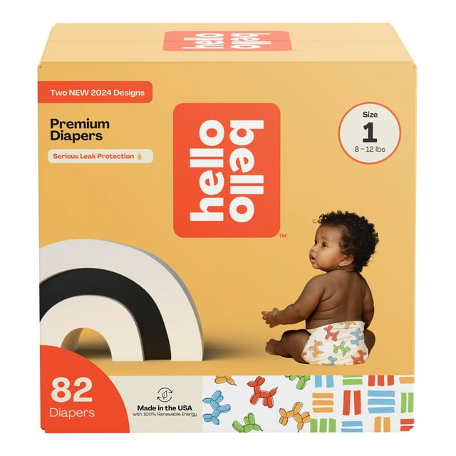 Hello Bello Premium Baby Diapers, Infant Size 1, 82 Count (Select for ...
