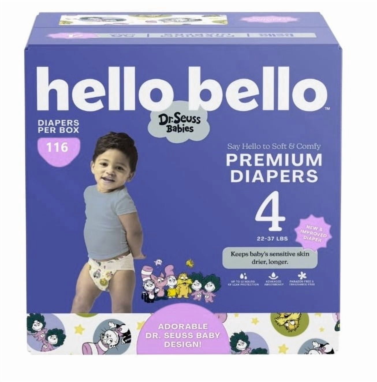 Hello Bello Premium Baby Diapers, Infant Size 4, 116 Count (Select for ...