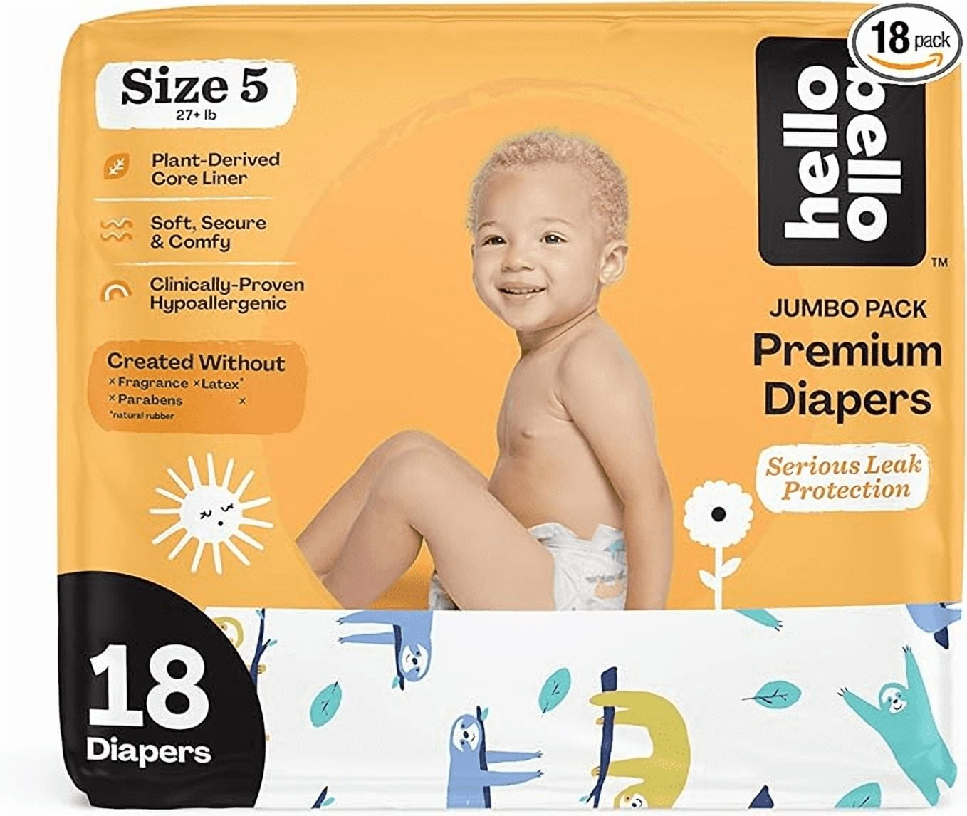 Hello Bello Premium Baby Diapers Size 5, 18 Count of Disposable, Extra ...
