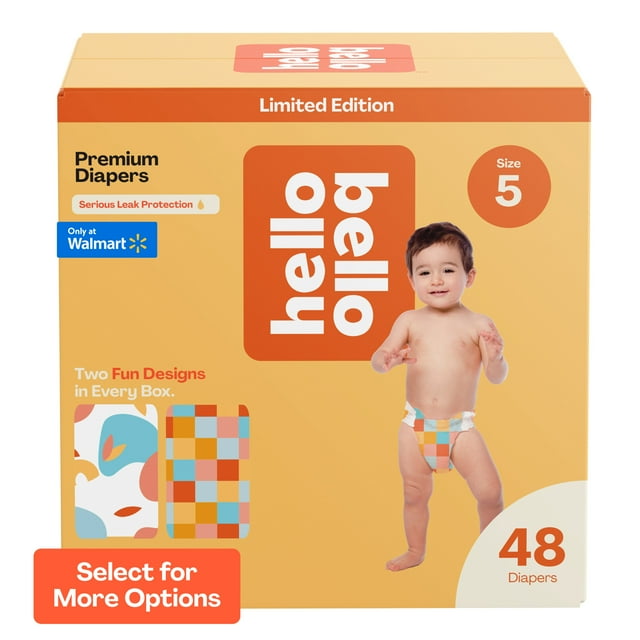 Hello Bello Premium Baby Diapers, Toddler Size 5 Honeysuckle 48ct ...