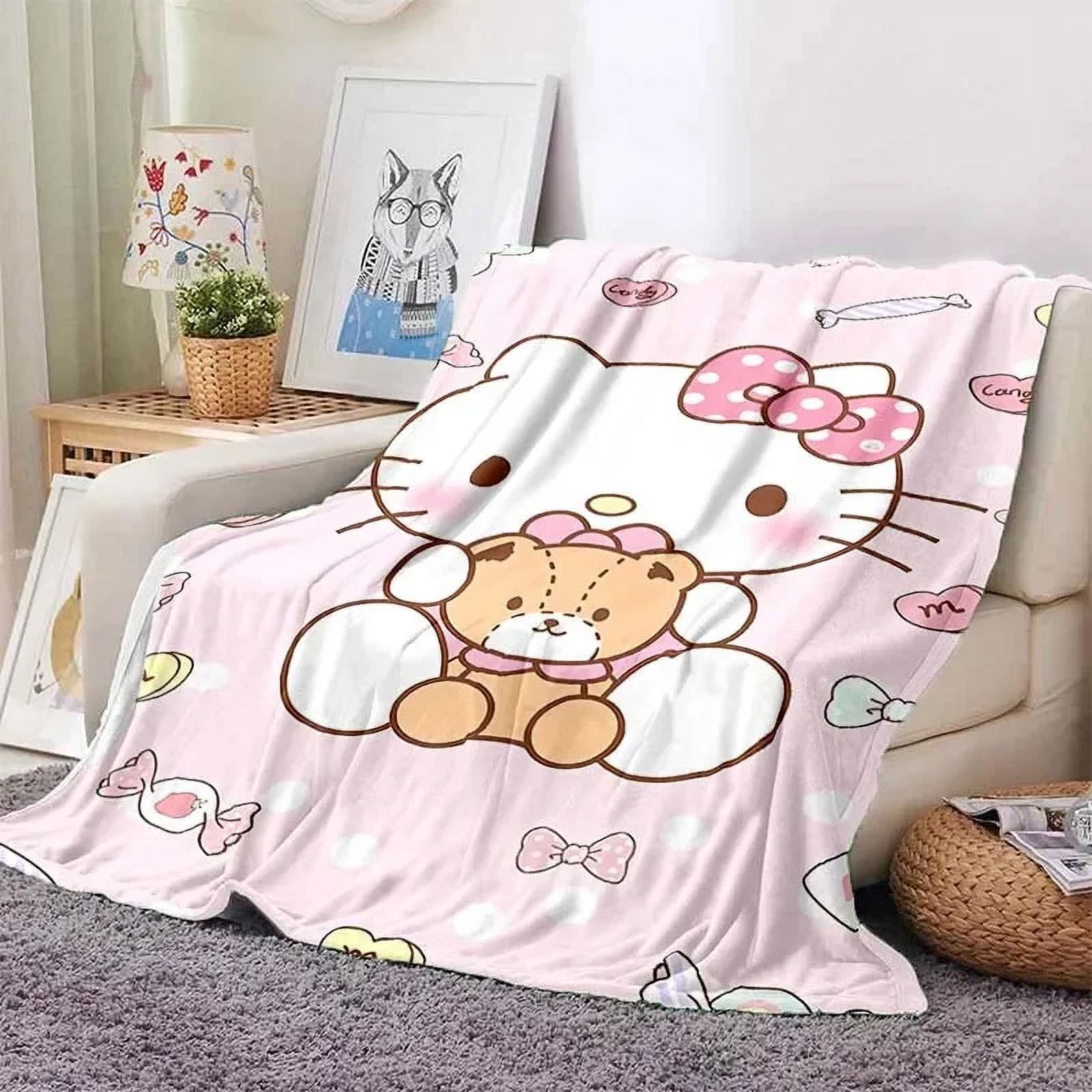 Hello Blanket Fluffy Throw Children Adults Warm Kitty Soft Quilt Sofa ...