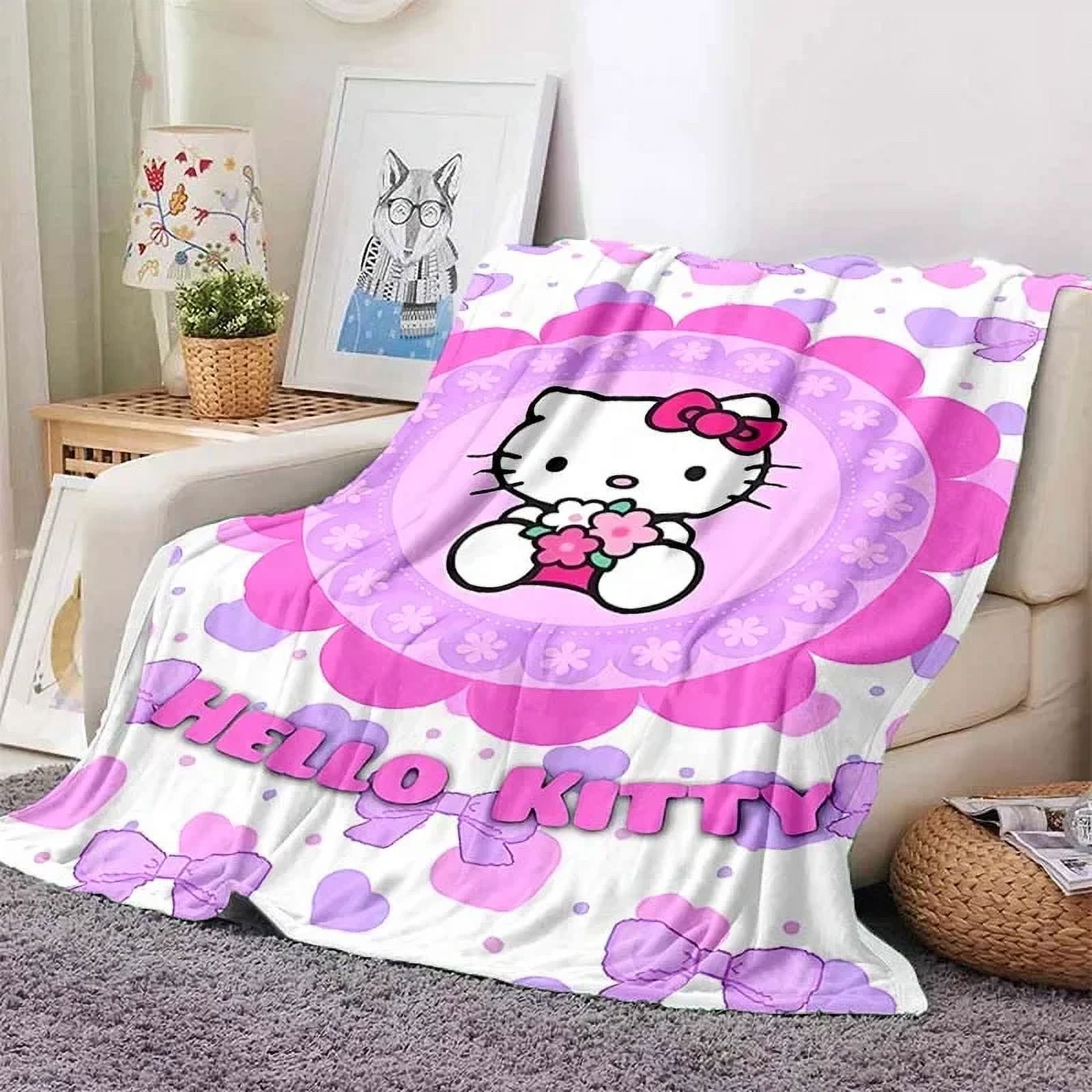 Hello Blanket Fluffy Throw Children Adults Warm Kitty Soft Quilt Sofa ...