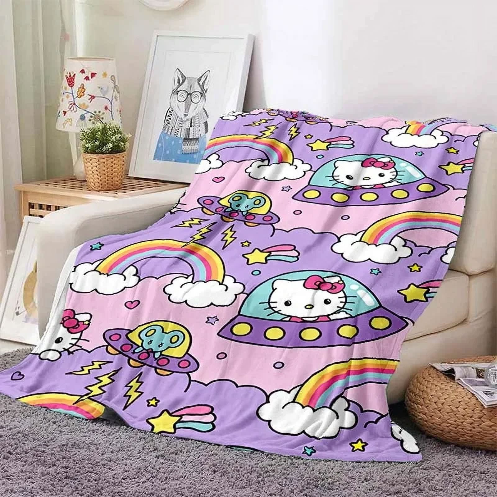 Hello Blanket Fluffy Throw Children Adults Warm Kitty Soft Quilt Sofa ...