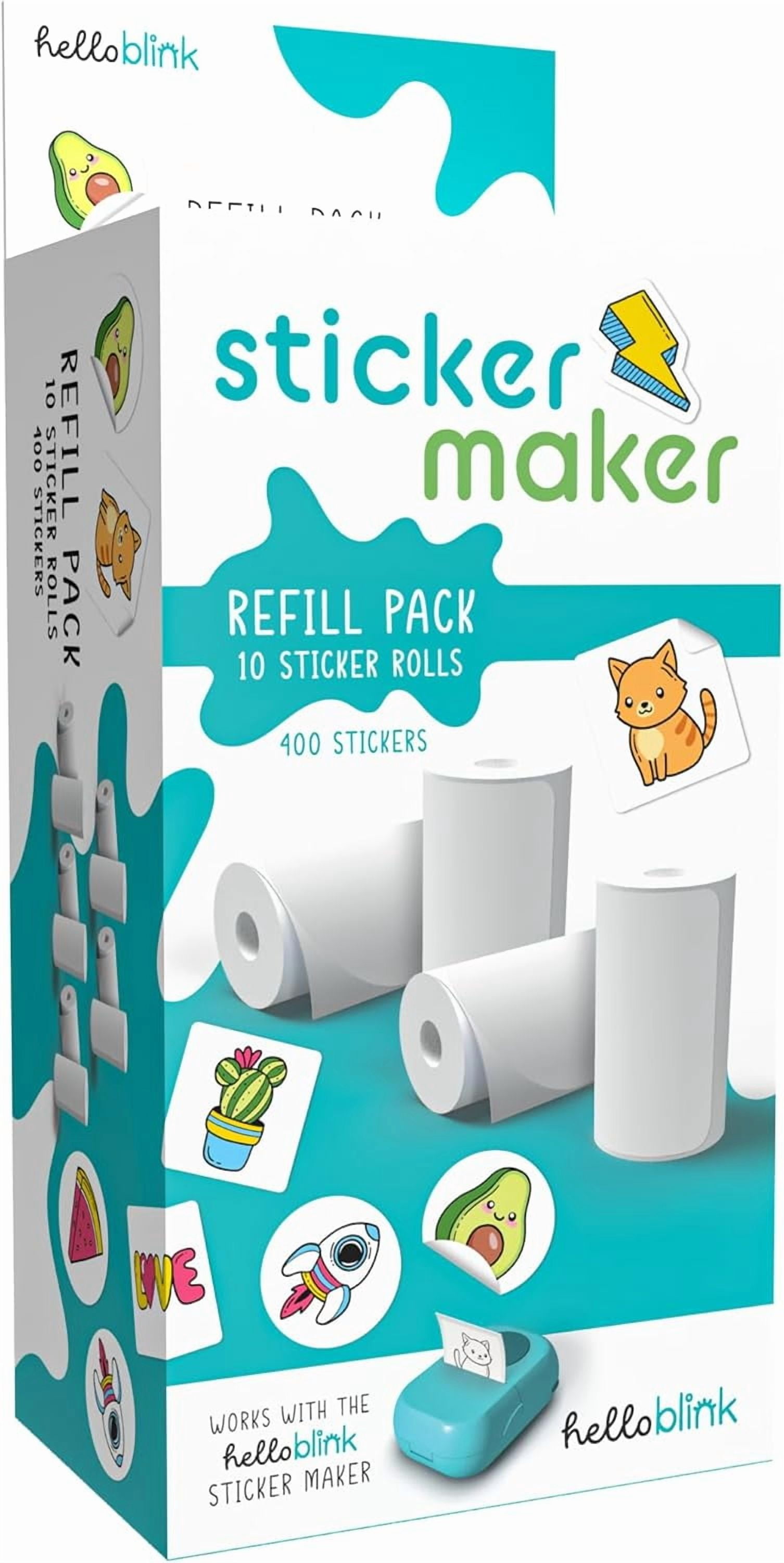 Hello Blink Sticker Maker Refill Pack – 10 Rolls: 5 Round, 5 Square ...