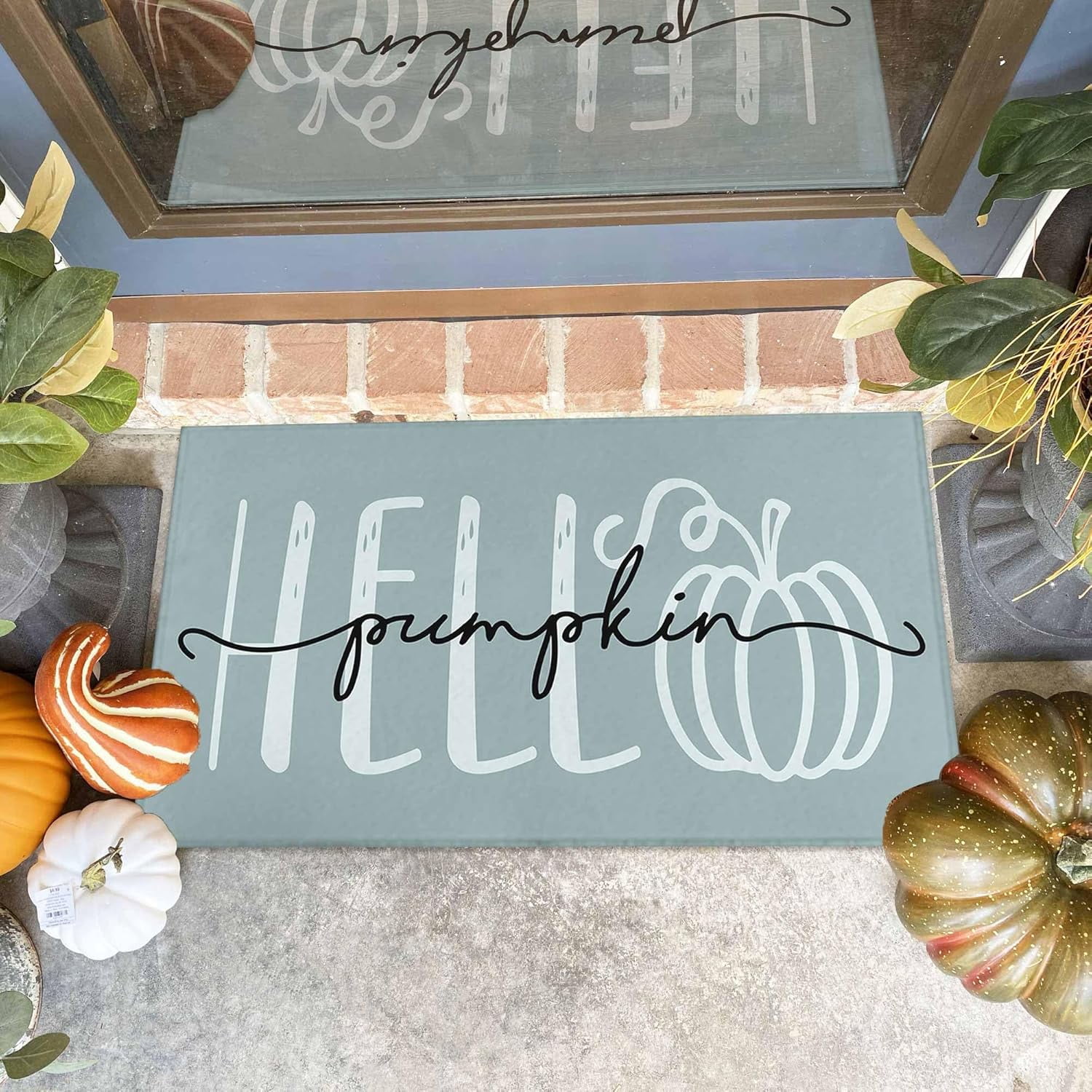 Hello Blue Pumpkin Decorative Fall Door Mat 30 X 17 Inch, Autumn ...