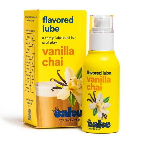 Hello Cake Vanilla Chai Edible Water-Based Lube - pH-Balanced, 1.7 oz ...