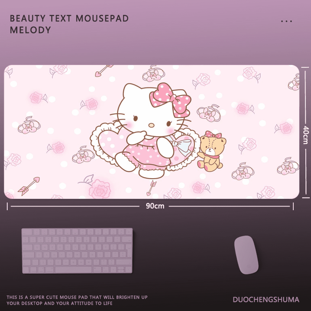 Hello Cat K-Kitty Mousepad Large Mat Gaming Mousepad Compute Mouse ...