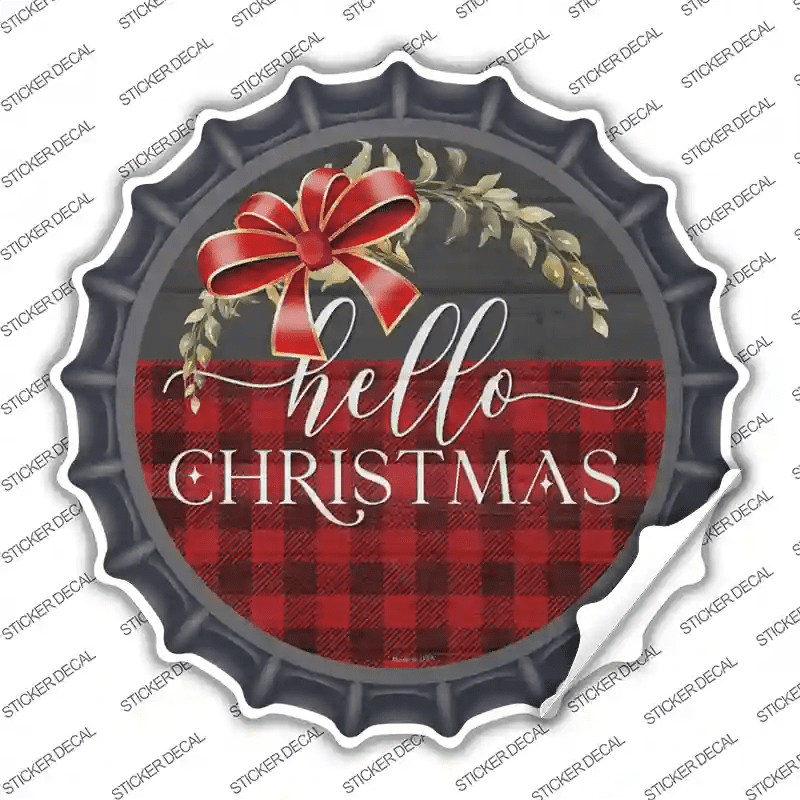 Hello Christmas Plaid Novelty Bottle Cap Sticker DecalMedium - Walmart.com