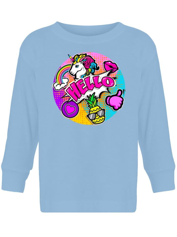 Hello, Comic Style Icons Long Sleeve Toddler -Image by Shutterstock, 2 ...