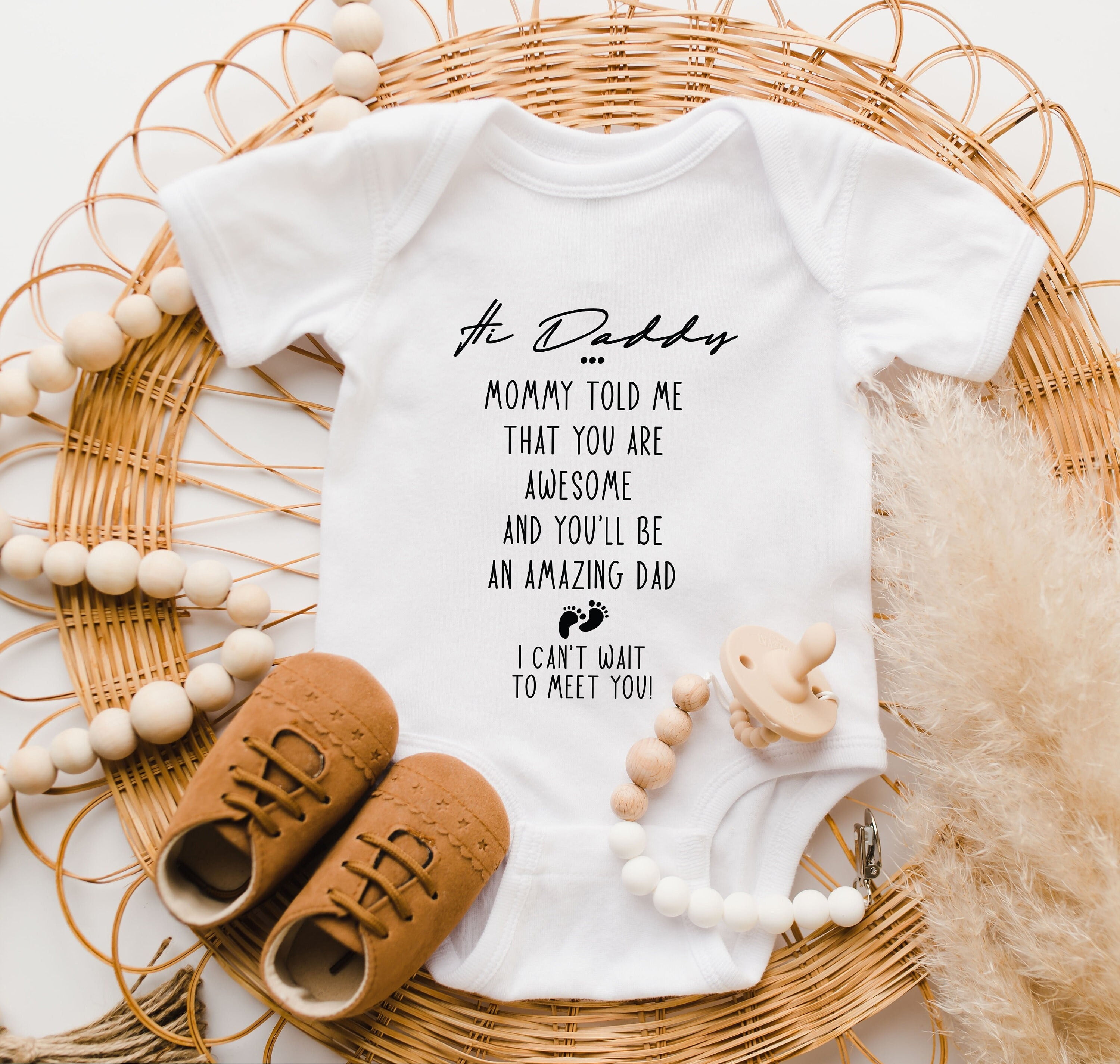 Hello Daddy Onesie, Fathers Day Gift, Pregnancy Announcement For ...