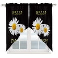 Hello Daisy Floral Swag Curtain Valance for Window 2 Panels White ...