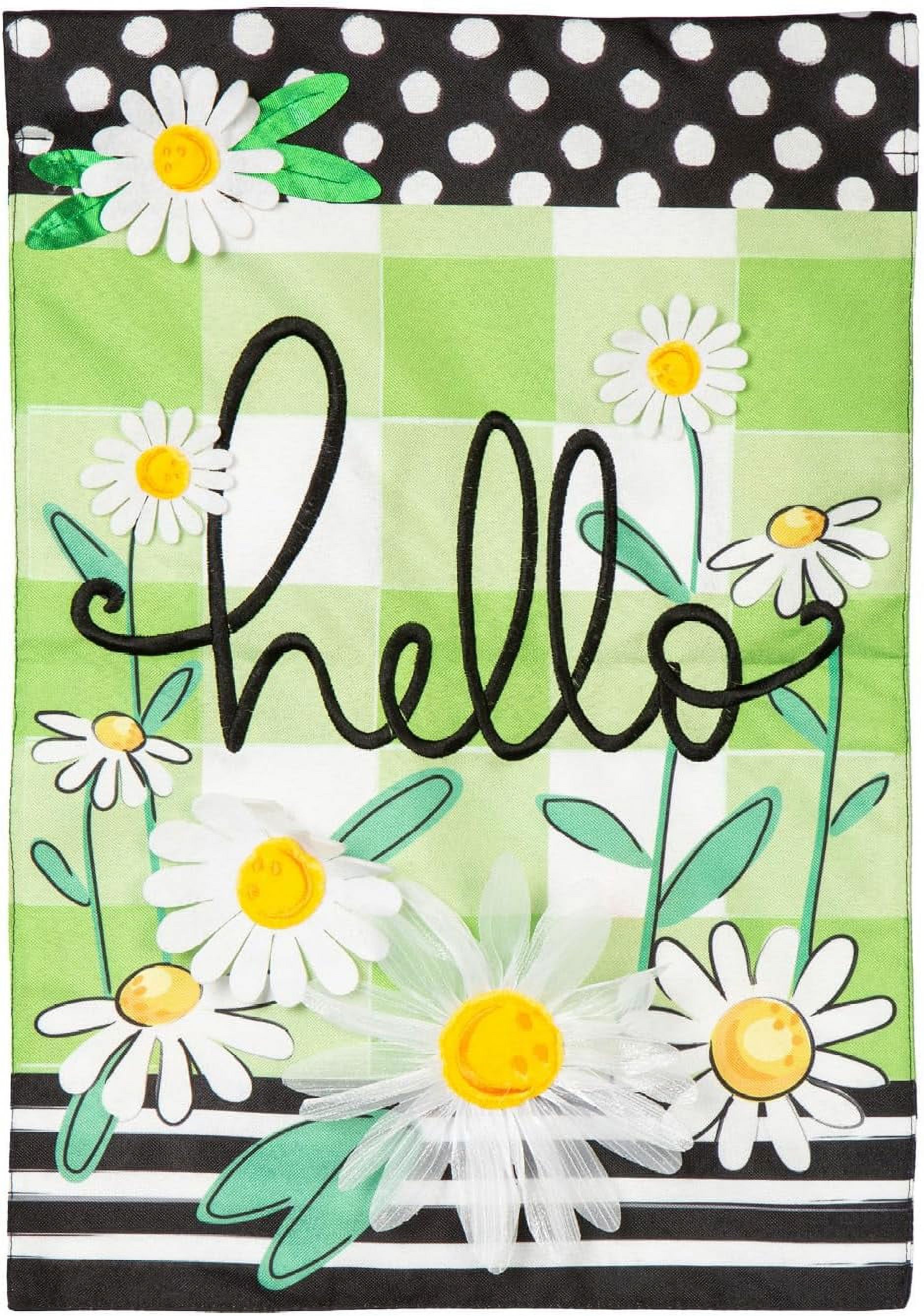 Hello Daisy Garden Flag | Welcome Garden Flag Double Sided | Small ...