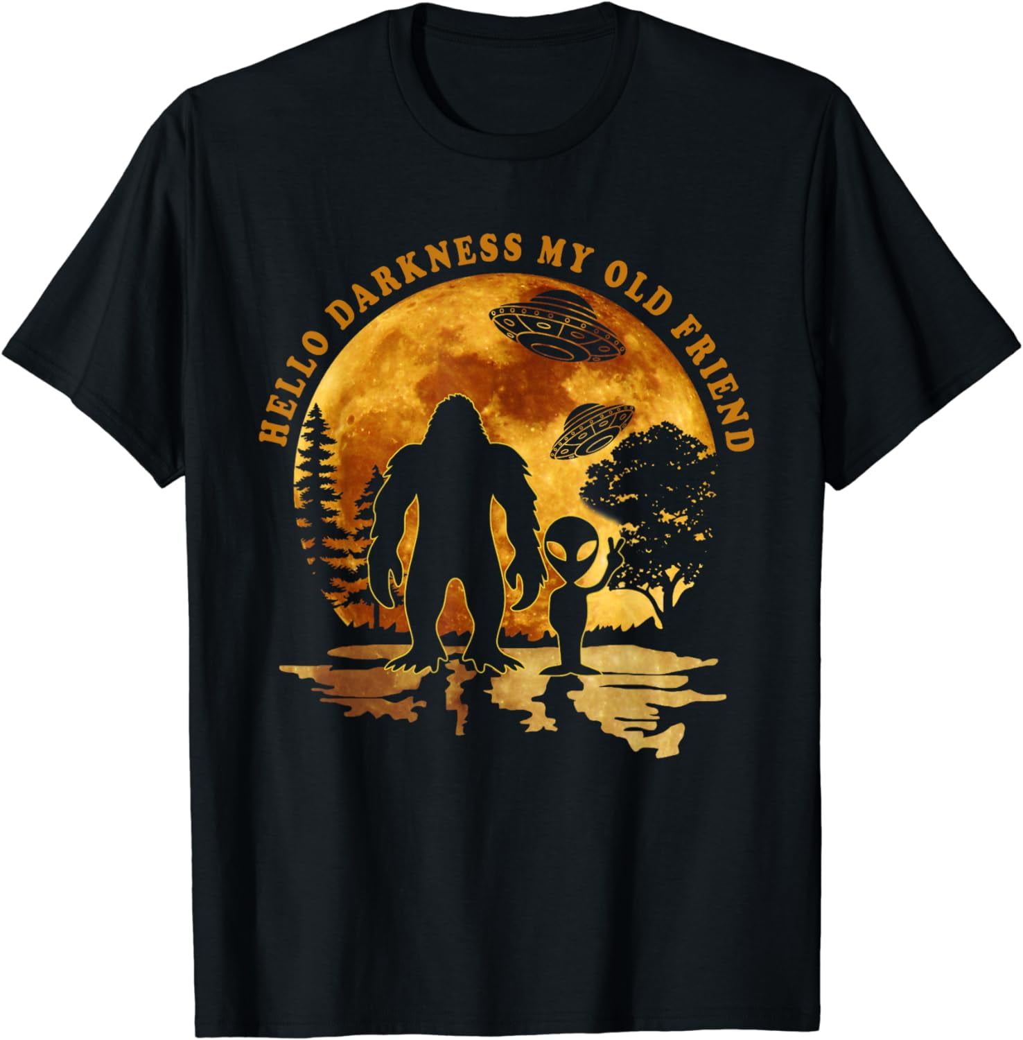 Hello Darkness My Old Friend Bigfoot Solar Eclipse 2024 T-Shirt ...