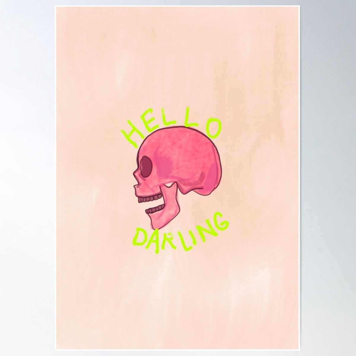 Hello Darling Skull Poster Wall Art, Modern Wall Decor For Living Room ...