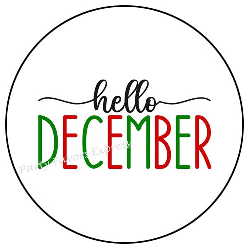 Hello December Stickers Party Favors Phone Decal Water Bottle Stickers ...