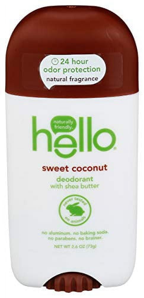 Hello Deodorant with Shea Butter, Sweet Coconut, 2.6 oz, 6 Pack ...