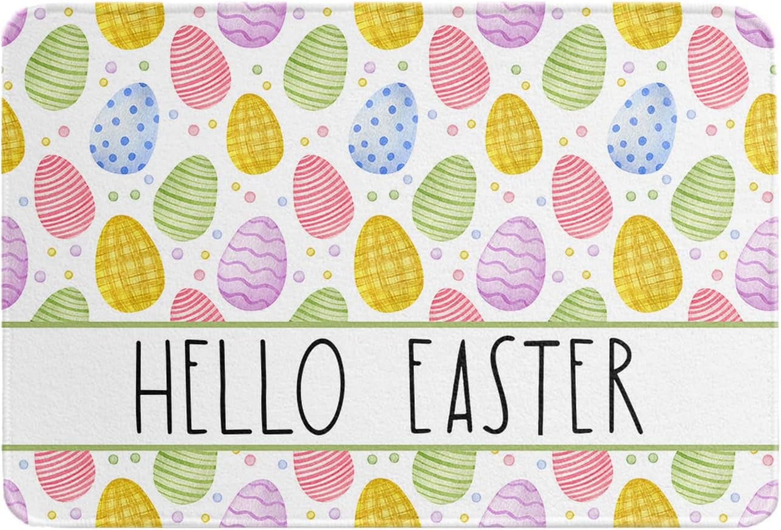 Hello Easter Indoor Door Mat, Absorbent Floor Mats Bathroom Rugs ...