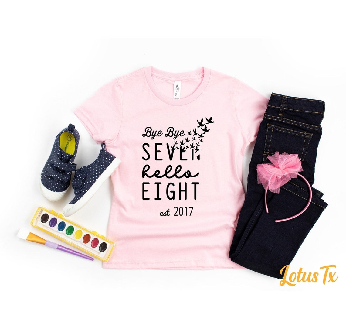 Hello Eight Est 2017 Shirt, 8th Birthday Shirt, Eight Year Old Birthday ...