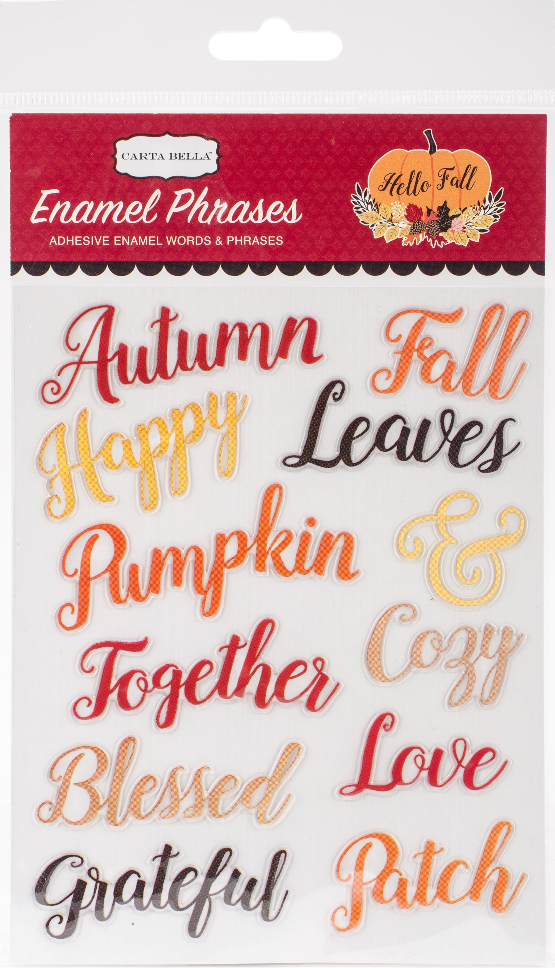 Hello Fall Adhesive Enamel Words & Phrases- - Walmart.com
