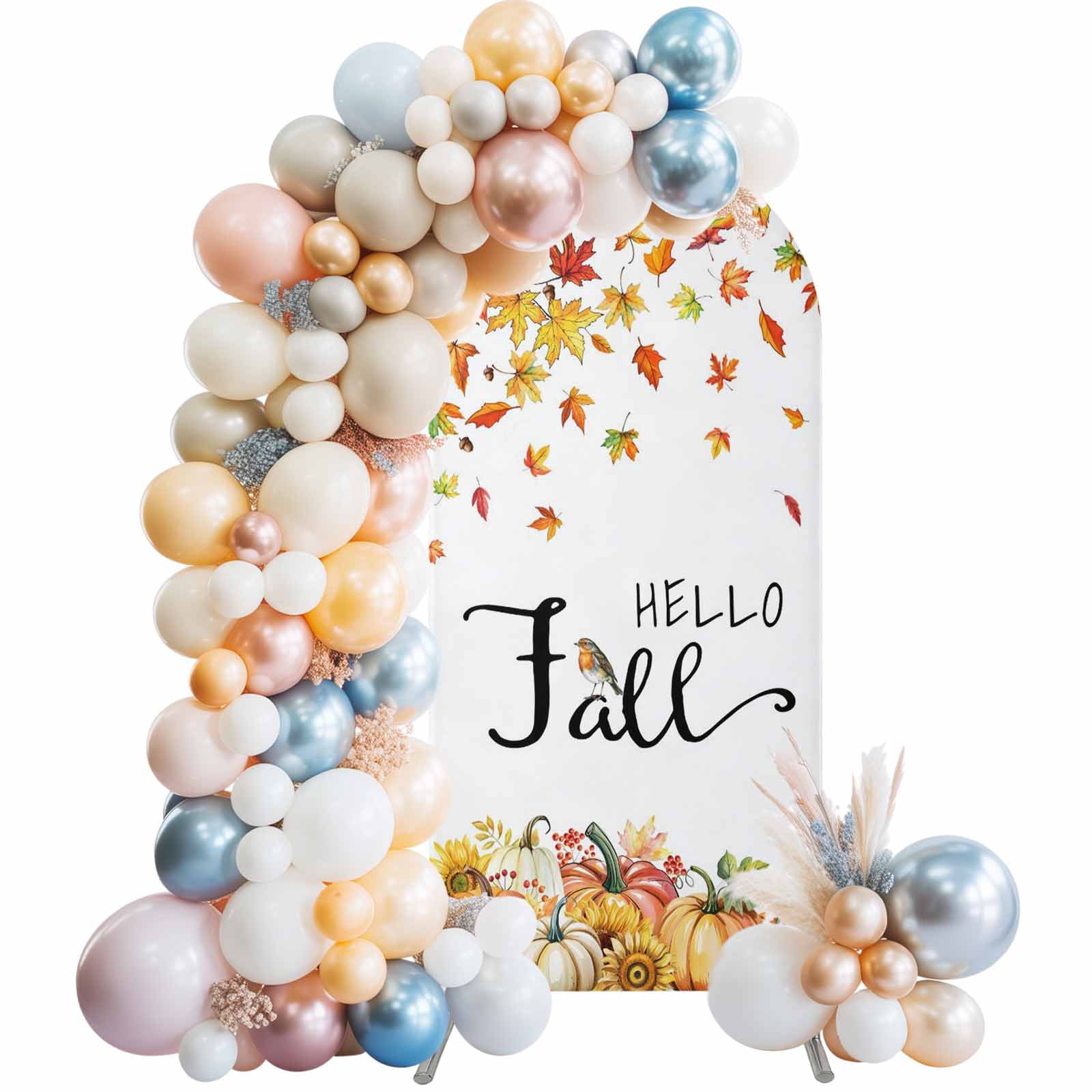 Hello Fall Arch Backdrop Cover 7.2x4 Ft, Spandex Wedding Arch Stand ...