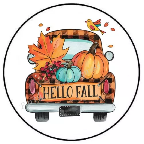 Hello Fall Autumn Truck Halloween Sticker Party Favors Sticker Envelope ...