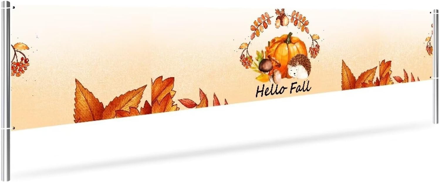 Hello Fall Banners for Inside Door Hanging Large Home Signs Reusable ...