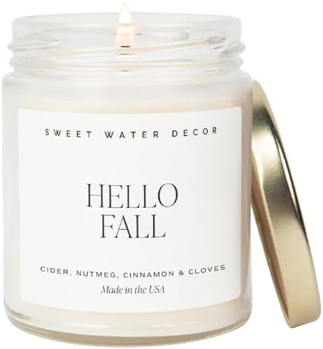 Hello Fall Candle | Cinnamon, Apples, and Clove Autumn Scented Soy ...
