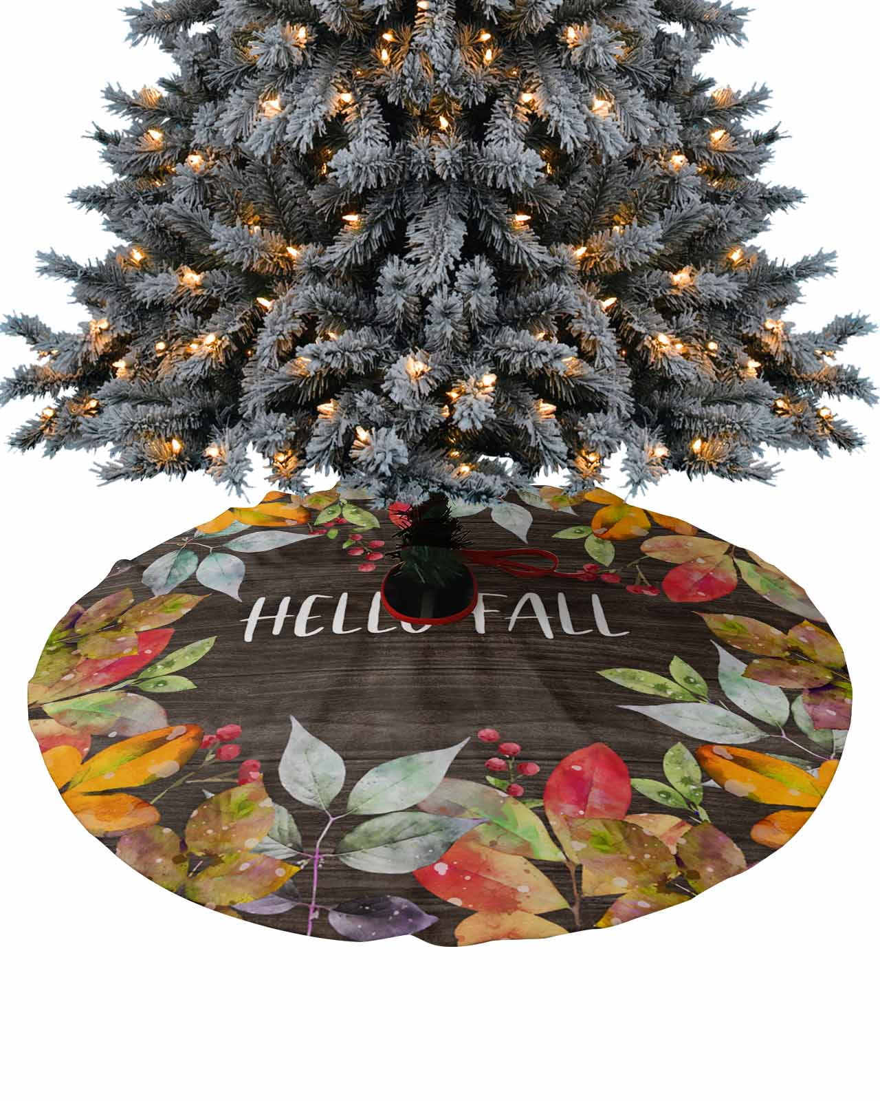 Hello Fall Christmas Tree Skirt 36 Inches Large Christmas Skirt Tree ...