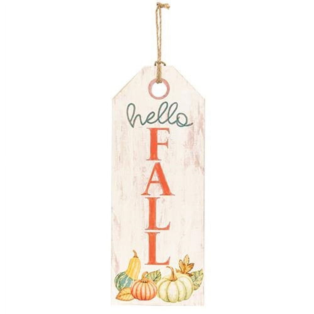 Hello Fall Distressed Wooden Tag Sign - Walmart.com