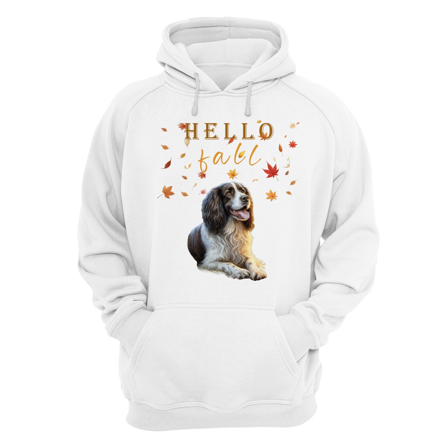 Hello Fall English Springer Spaniel Enjoys Warm Campfire Autumn Night ...